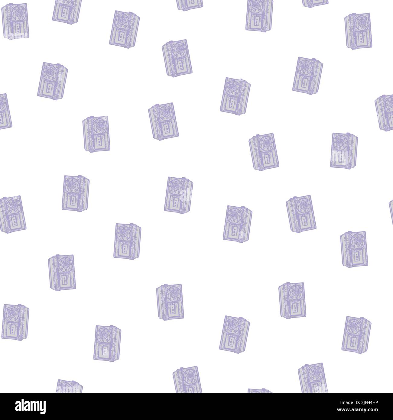 Retro radio engraved seamless pattern. Vintage media equipment in hand ...