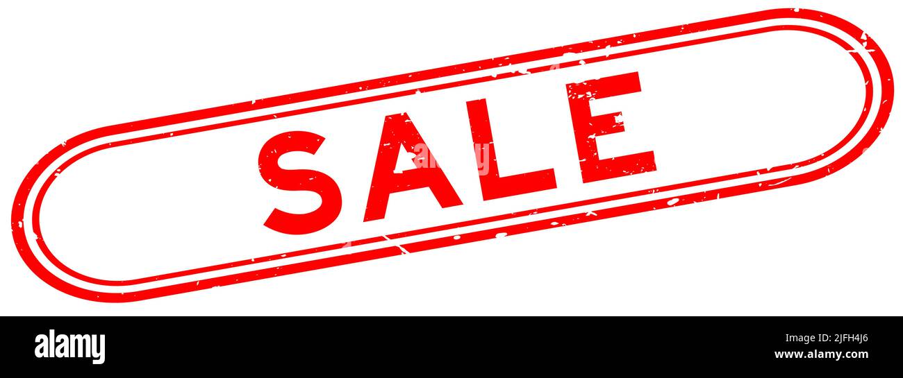 Grunge red sale word rubber seal stamp on white background Stock Vector ...