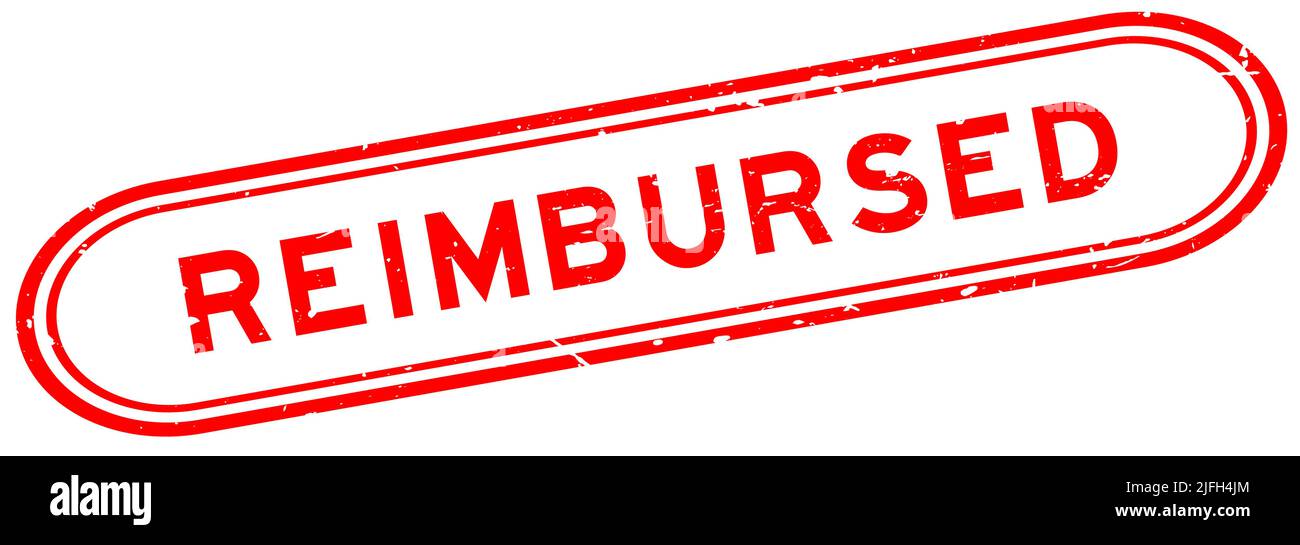 Grunge red reimbursed word rubber seal stamp on white background Stock ...