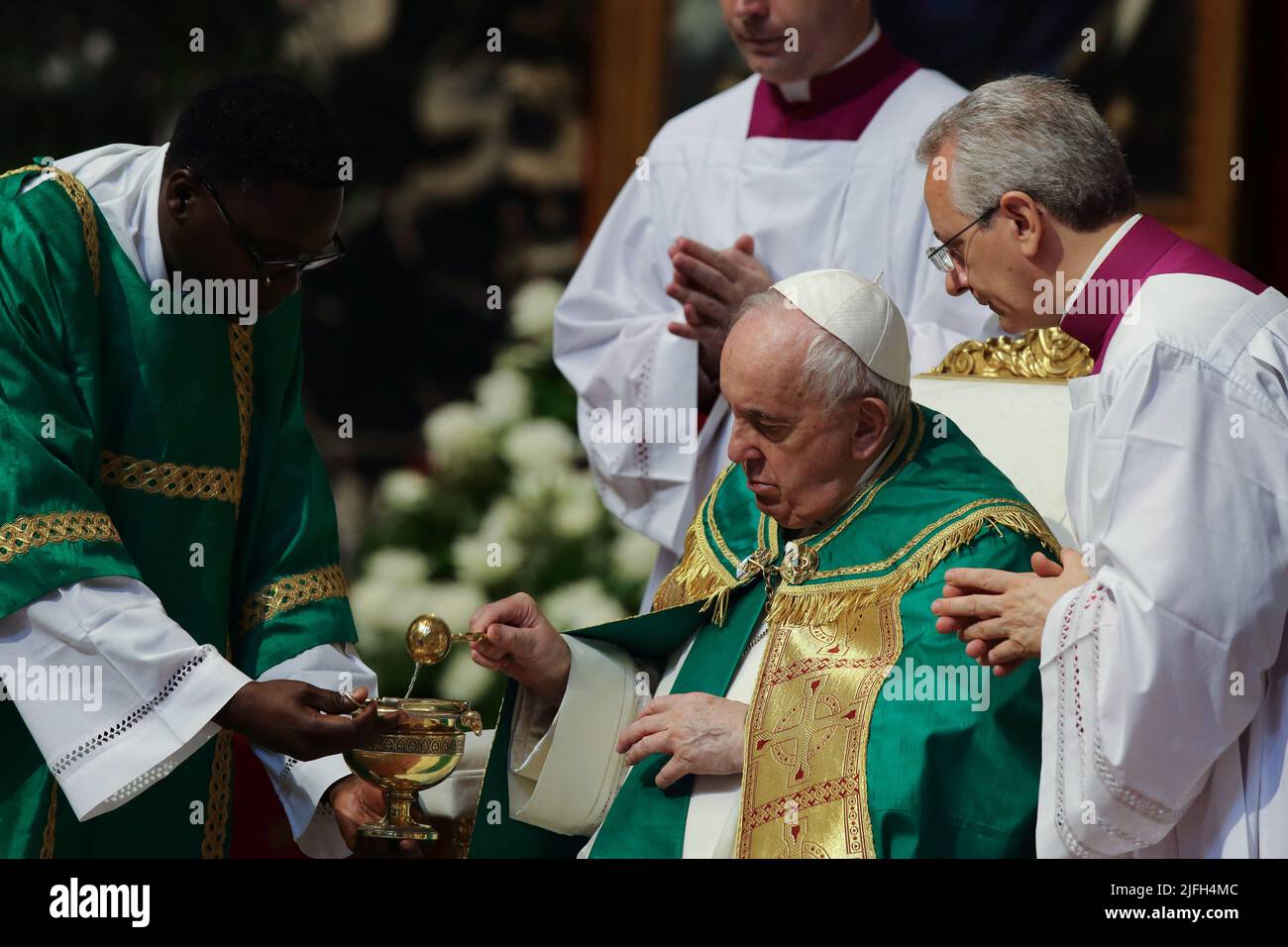 July 3, 2022 - POPE FRANCIS concelebrates with Cardinal PAUL RICHARD ...