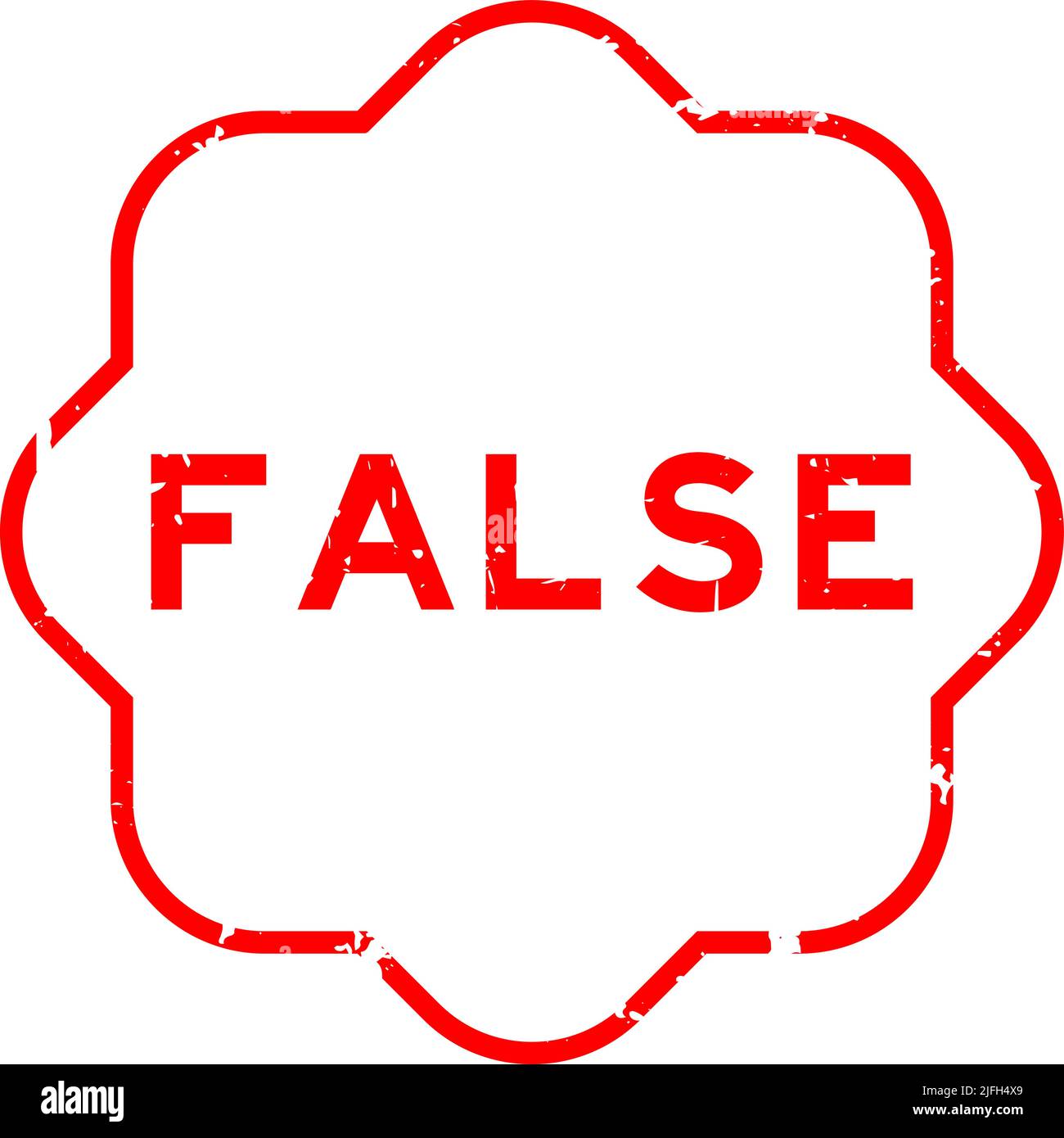 Grunge red false word rubber seal stamp on white background Stock ...