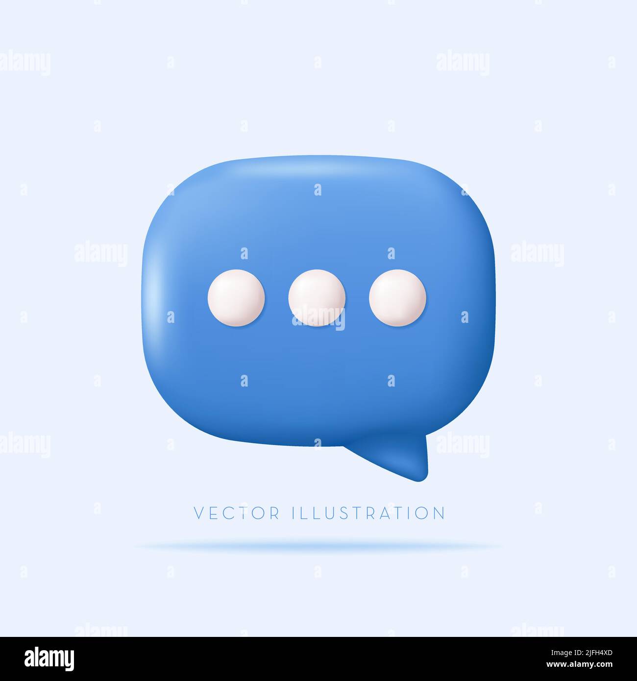 3d social media chat icon, button. Speech bubble with three dots ...