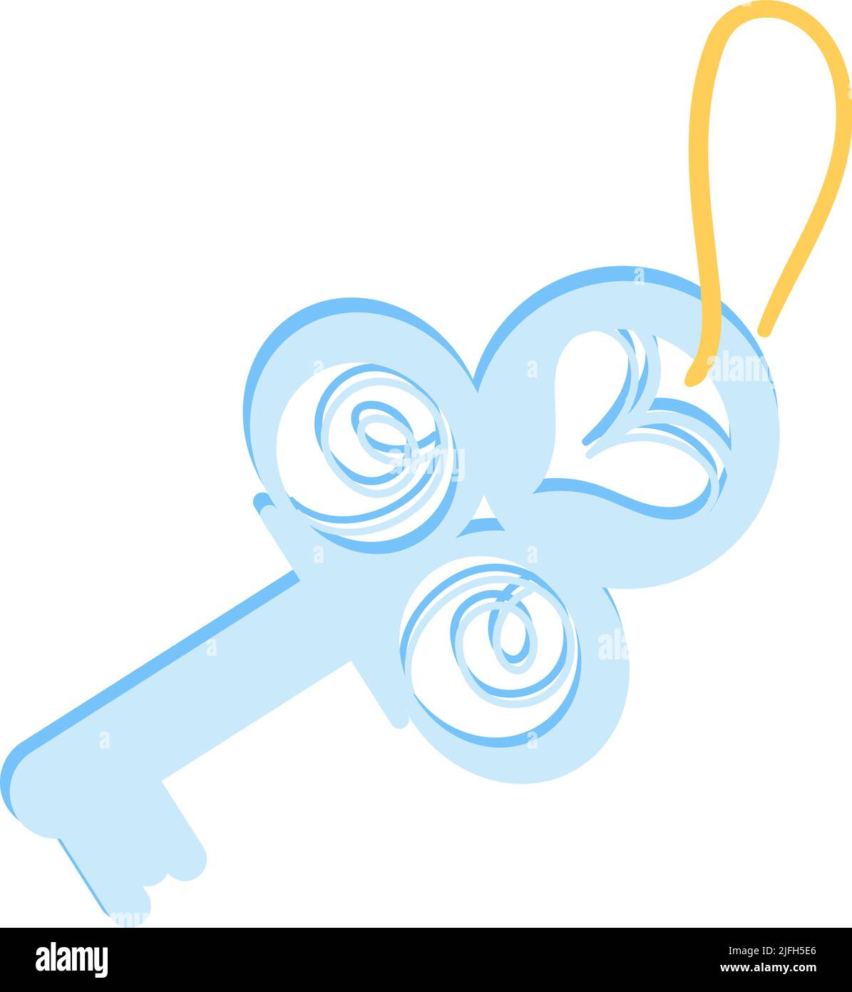 Cute key on string. Magic decorative secret symbol Stock Vector Image ...