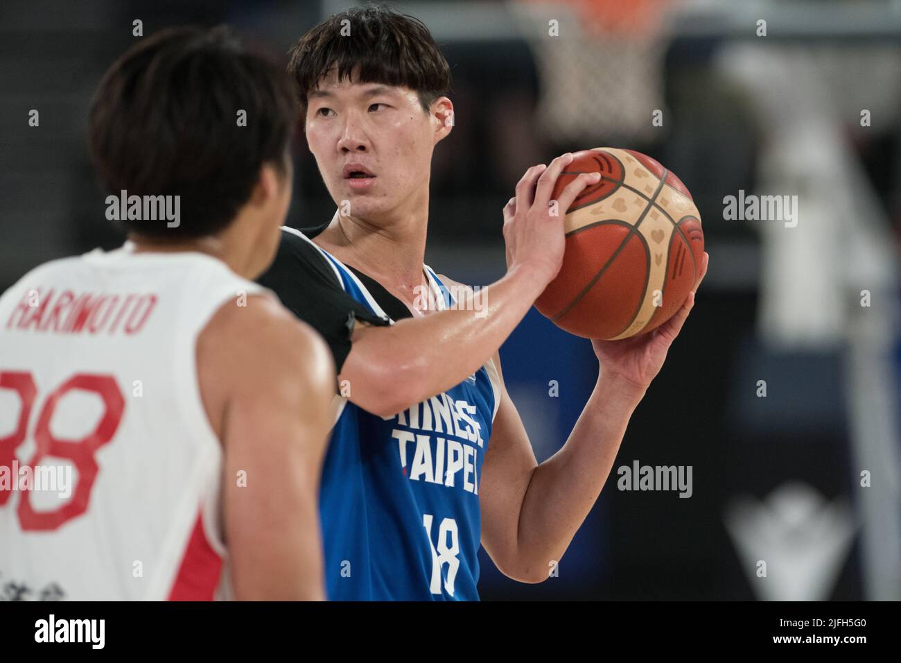 I Ping Wu of Chinese Taipei Basketball team seen in action during the ...