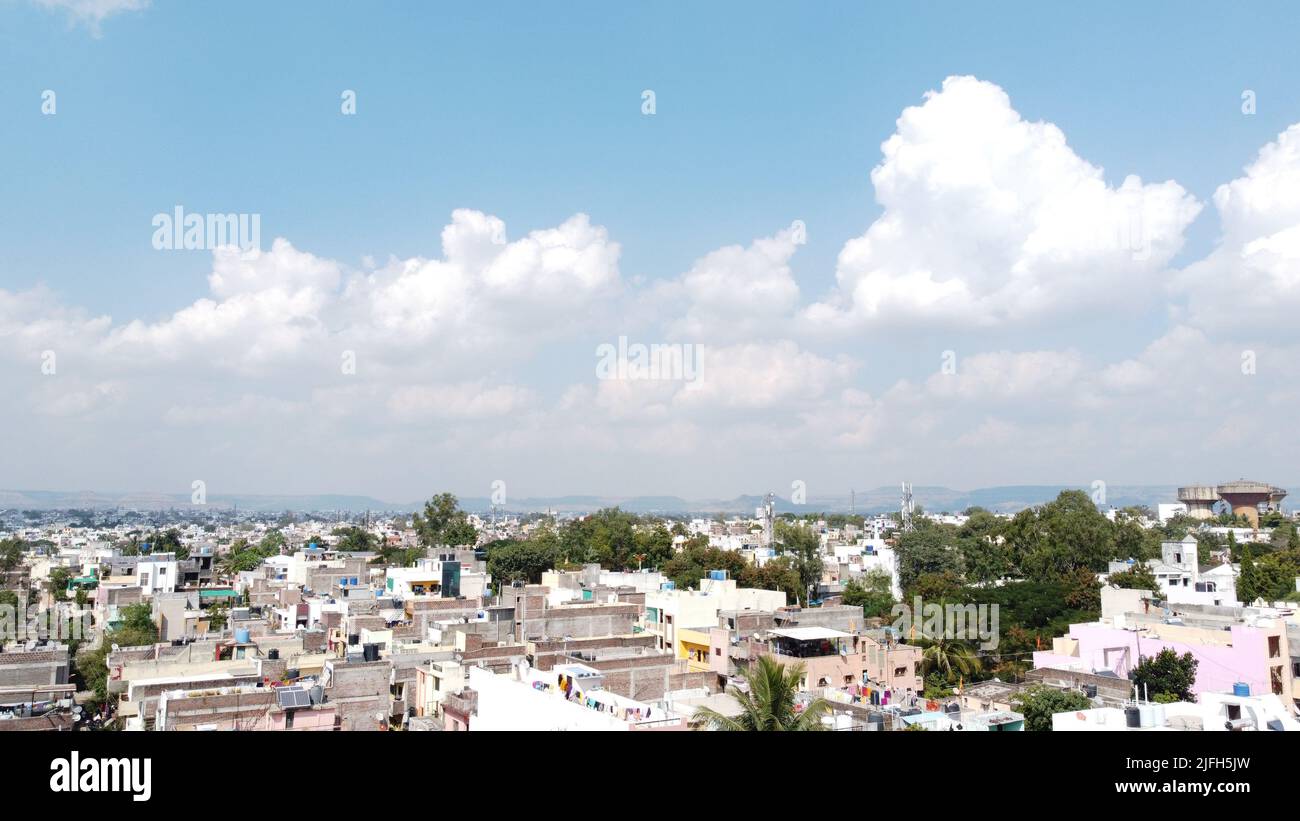 An aerial view of the Aurangabad city in India on a sunny morning Stock ...