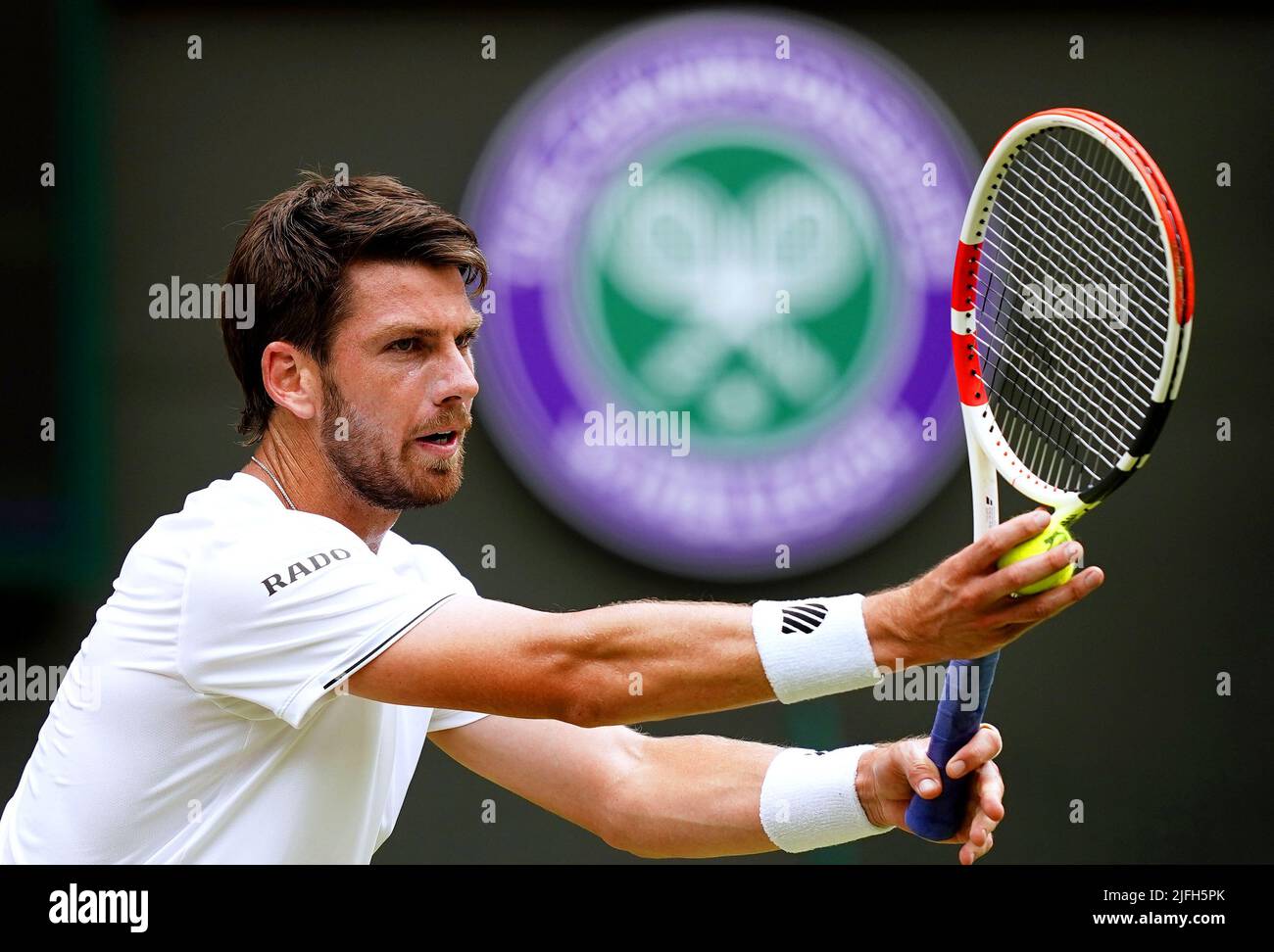 Cameron Norrie in action during his Gentlemen's Singles fourth round ...