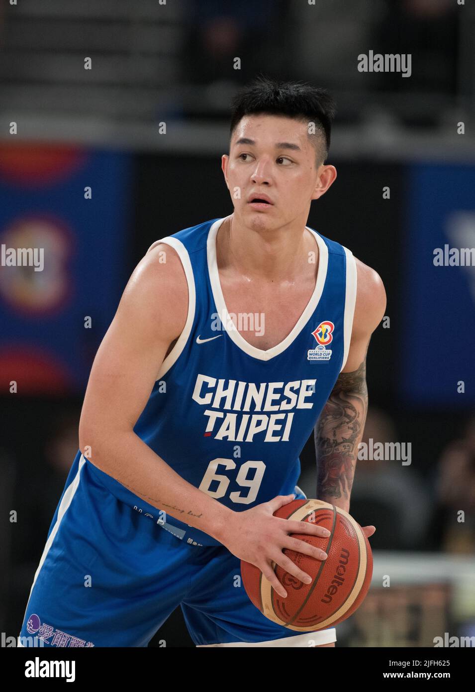 Chun Hsiang Lu of Chinese Taipei Basketball team seen in action during the FIBA World Cup 2023 ...