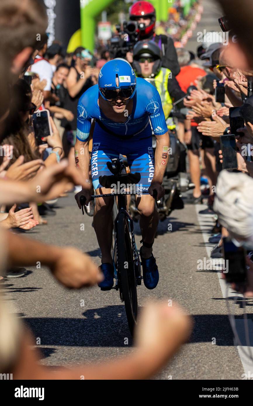 Hilpoltstein, Germany. 03rd July, 2022. The German triathlete Patrick ...