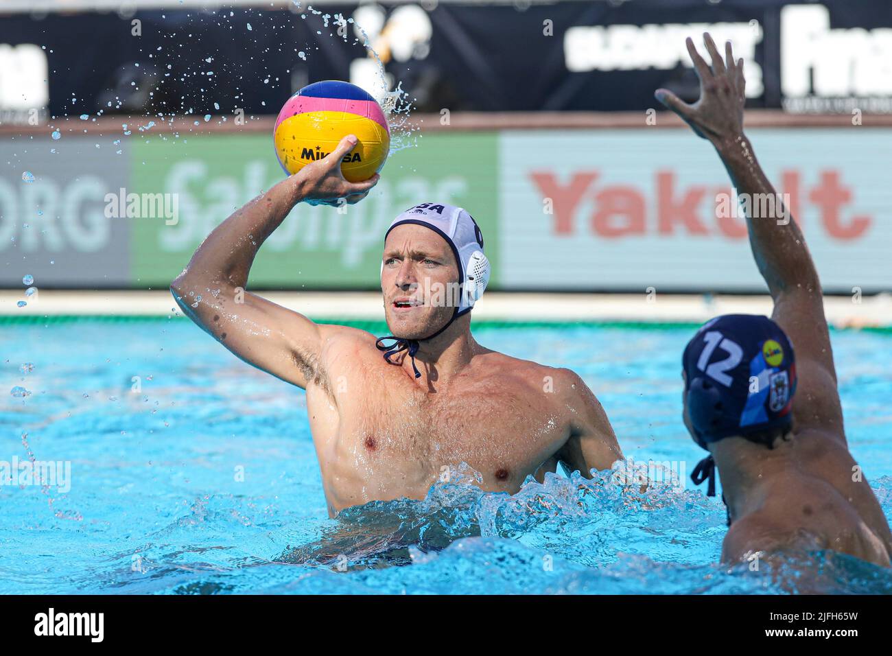 BUDAPEST, HUNGARY - JULY 3: Dylan Woodhead of USA during the FINA World ...