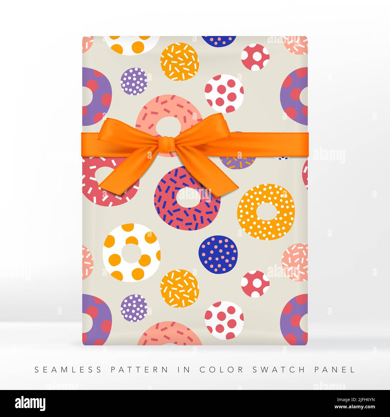 Vector Colorful Abstract Donut Cake with Topping or Frosting Seamless ...