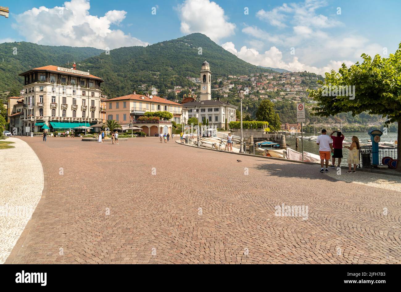 Cernobbio, Como, Italy - June 30, 2022: Lakefront of Cernobbio, the ...