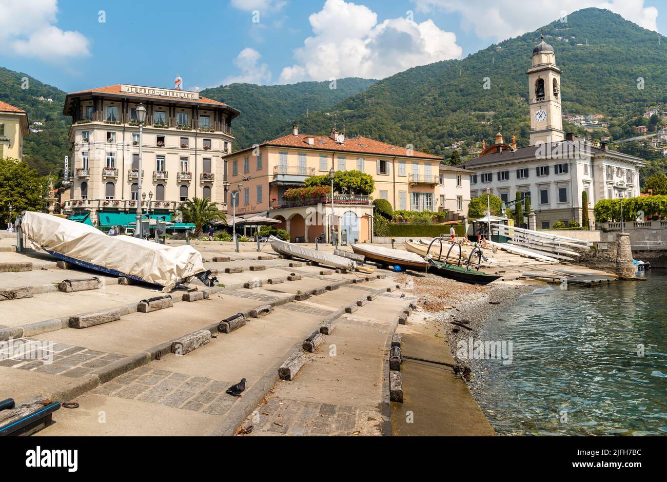 Cernobbio, Como, Italy - June 30, 2022: Lakefront of Cernobbio, the ...