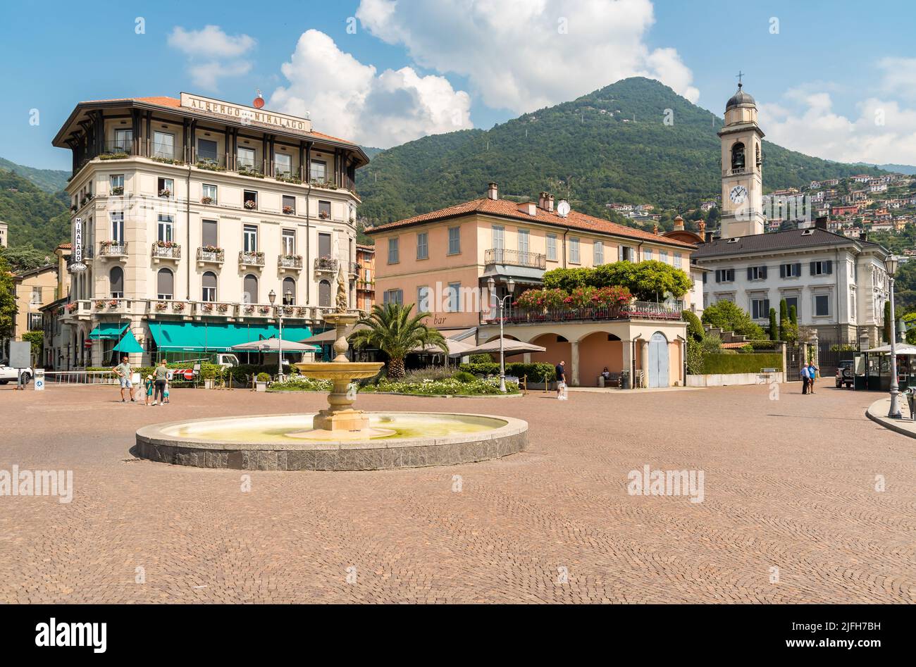 Cernobbio, Como, Italy - June 30, 2022: Lakefront of Cernobbio, the ...