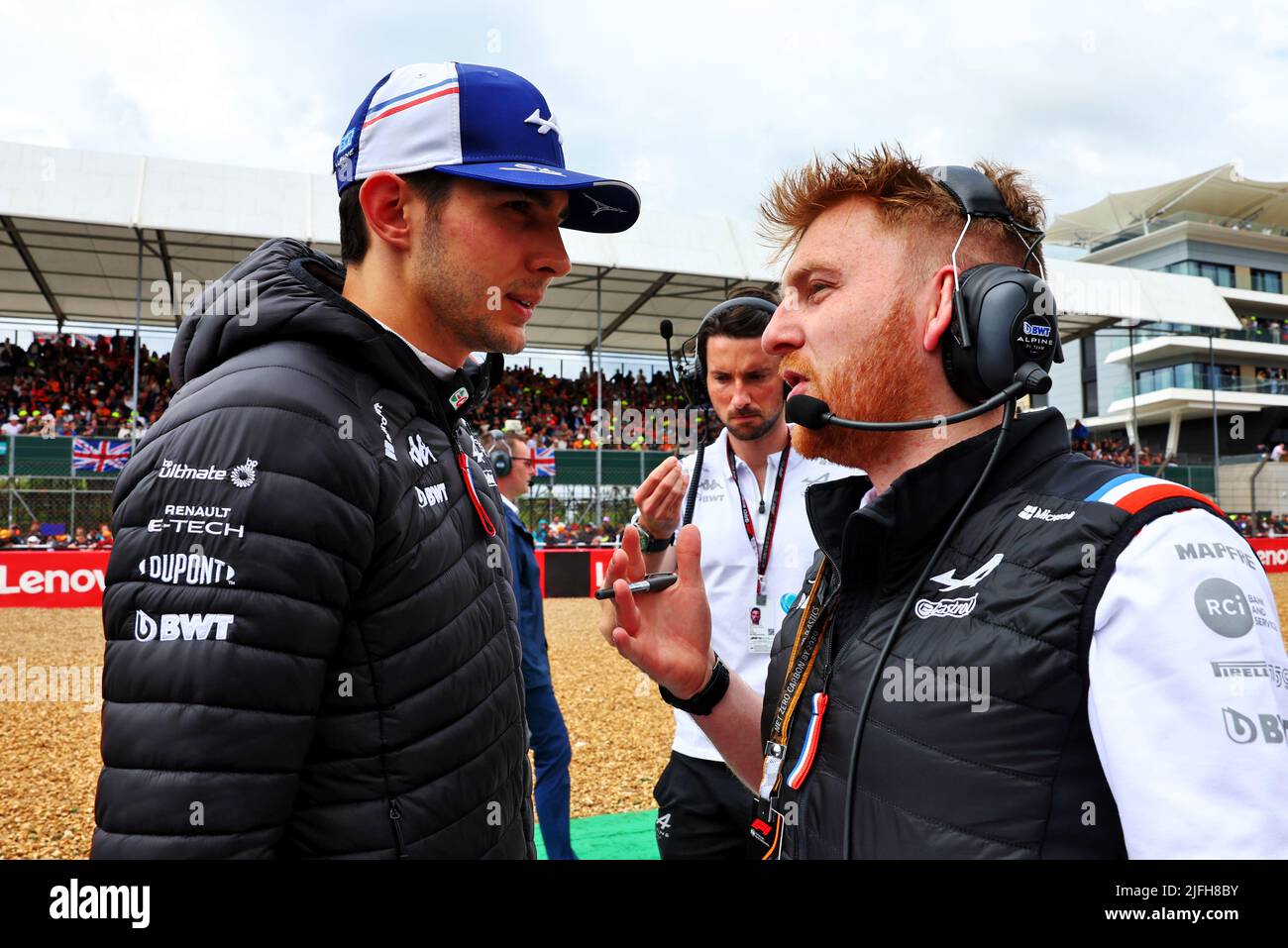 (L to R): Esteban Ocon (FRA) Alpine F1 Team with Josh Peckett (GBR ...