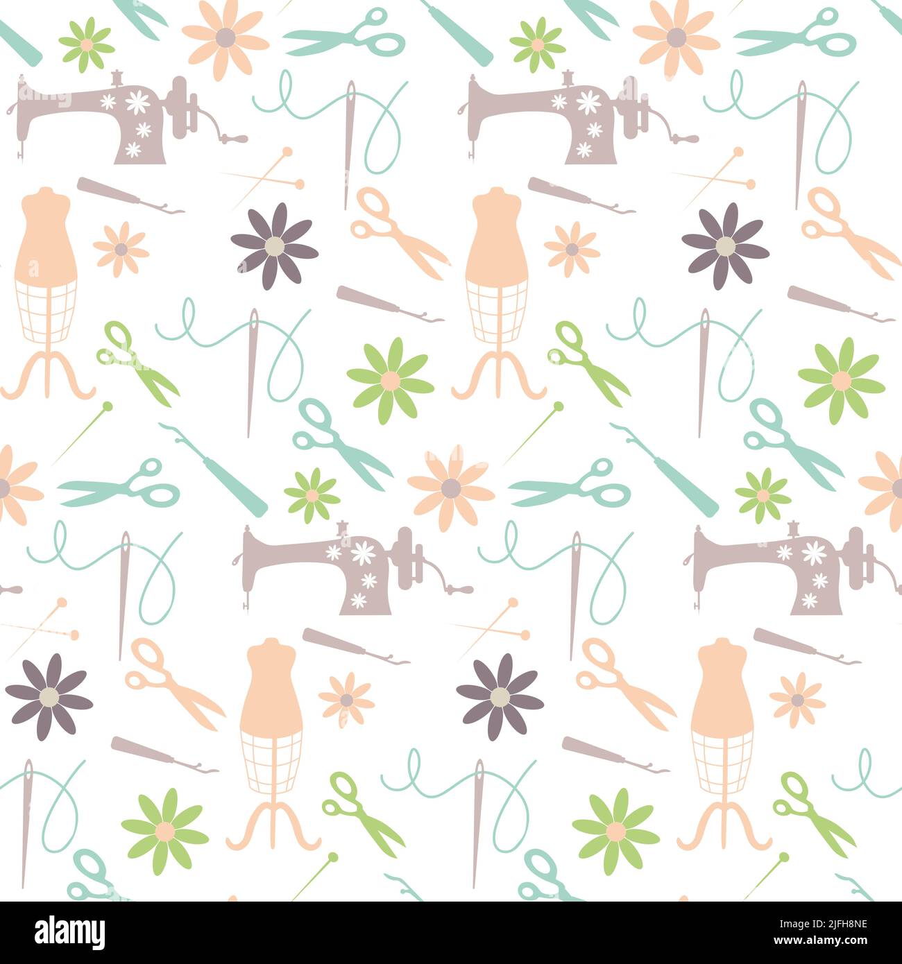 How to sew fabric flowers Stock Vector Images - Alamy