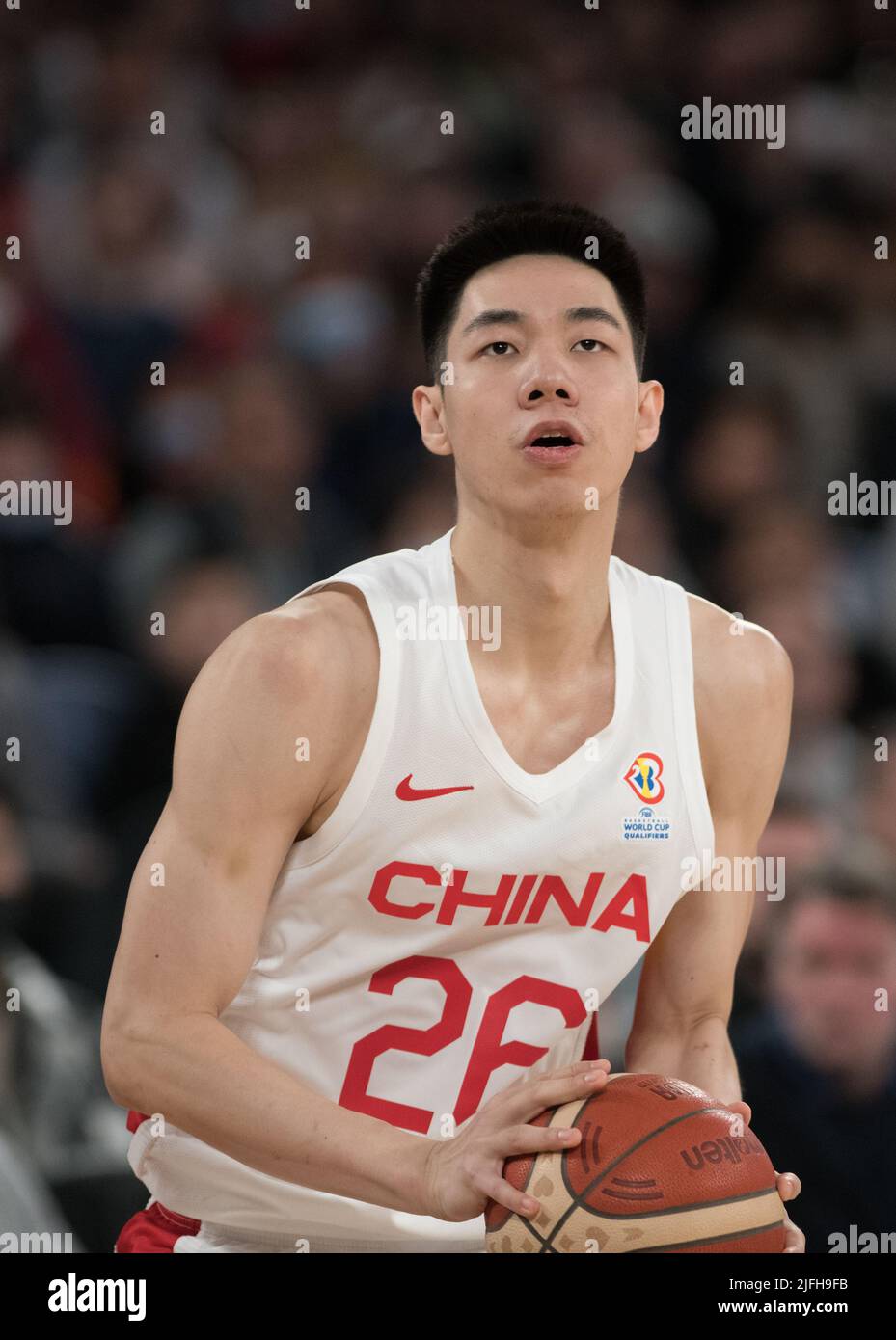 Junlong Zhu of China Basketball team in action during the FIBA World Cup 2023 Qualifiers Group B ...