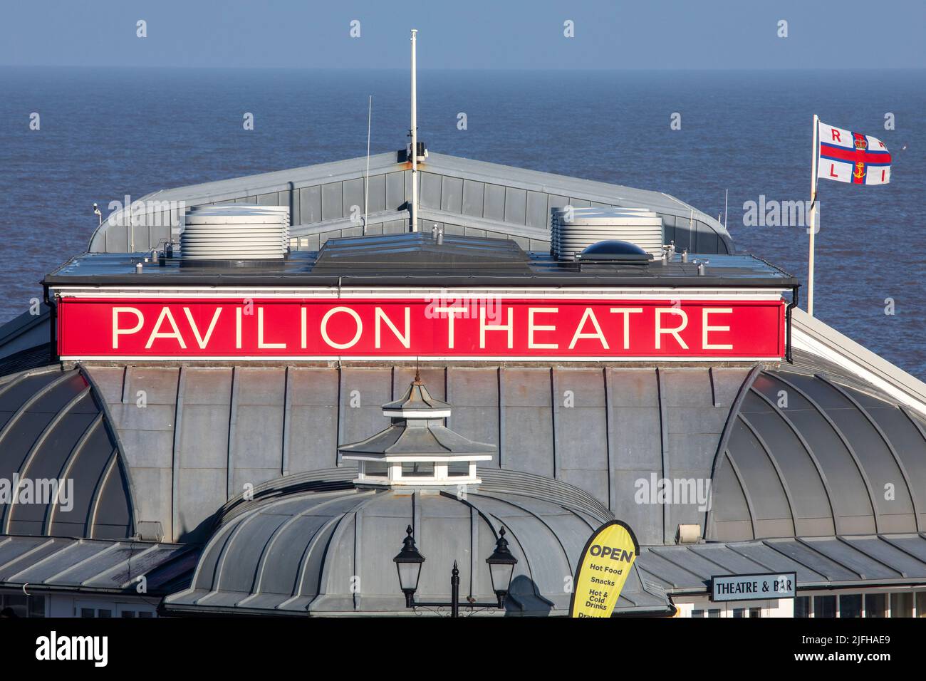 Cromer, UK - January 22nd 2022: A view of the sign for the Pavilion ...