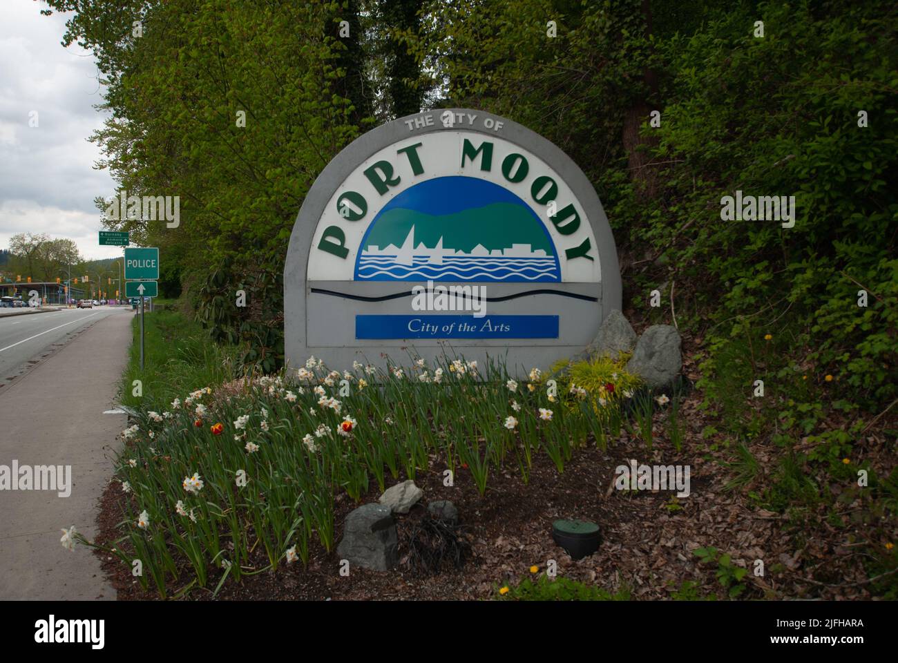 Welcome to Port Moody sign, Port Moody, British Columbia, Canada Stock ...