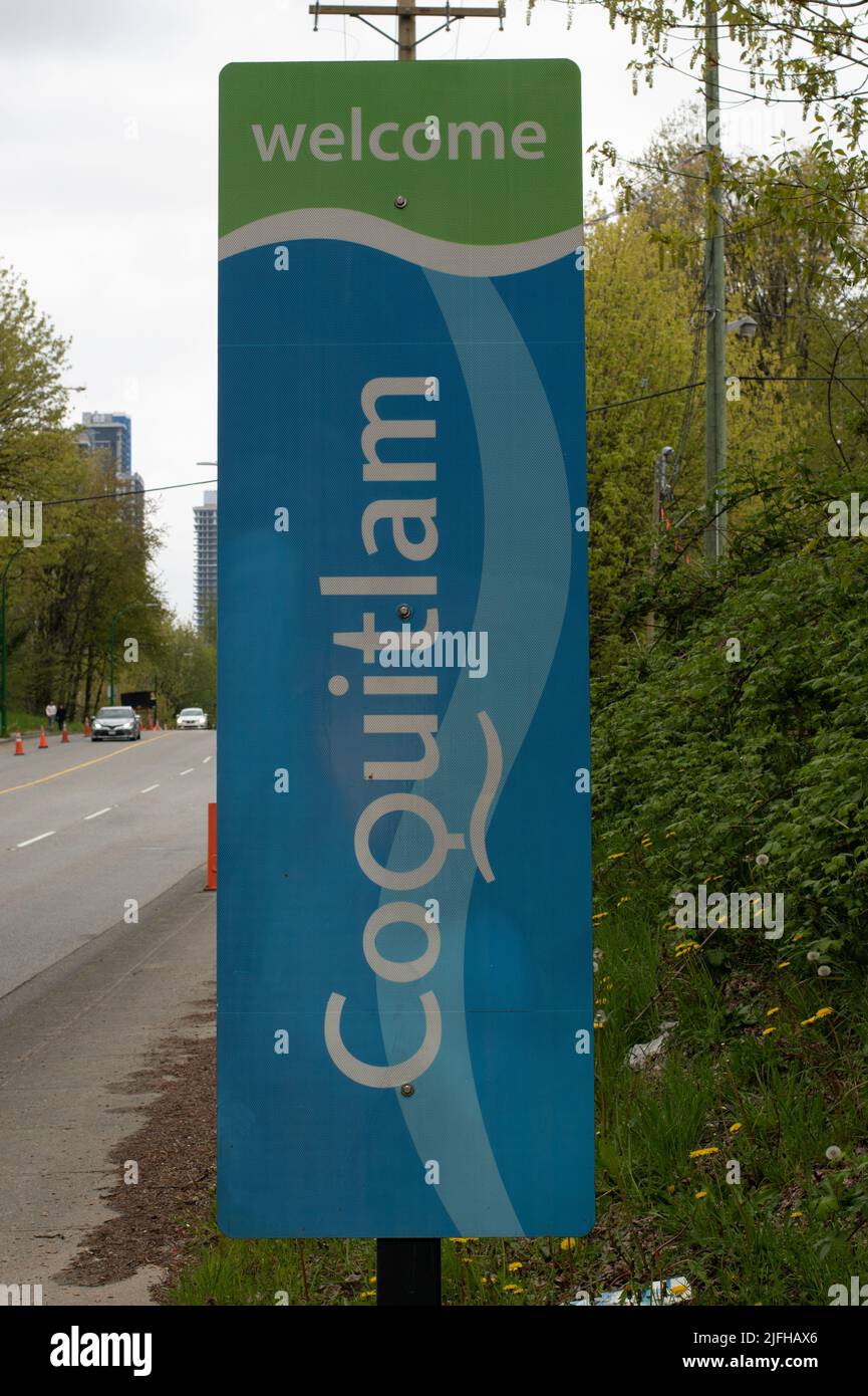 Welcome to Coquitlam sign, Coquitlam, British Columbia, Canada Stock ...