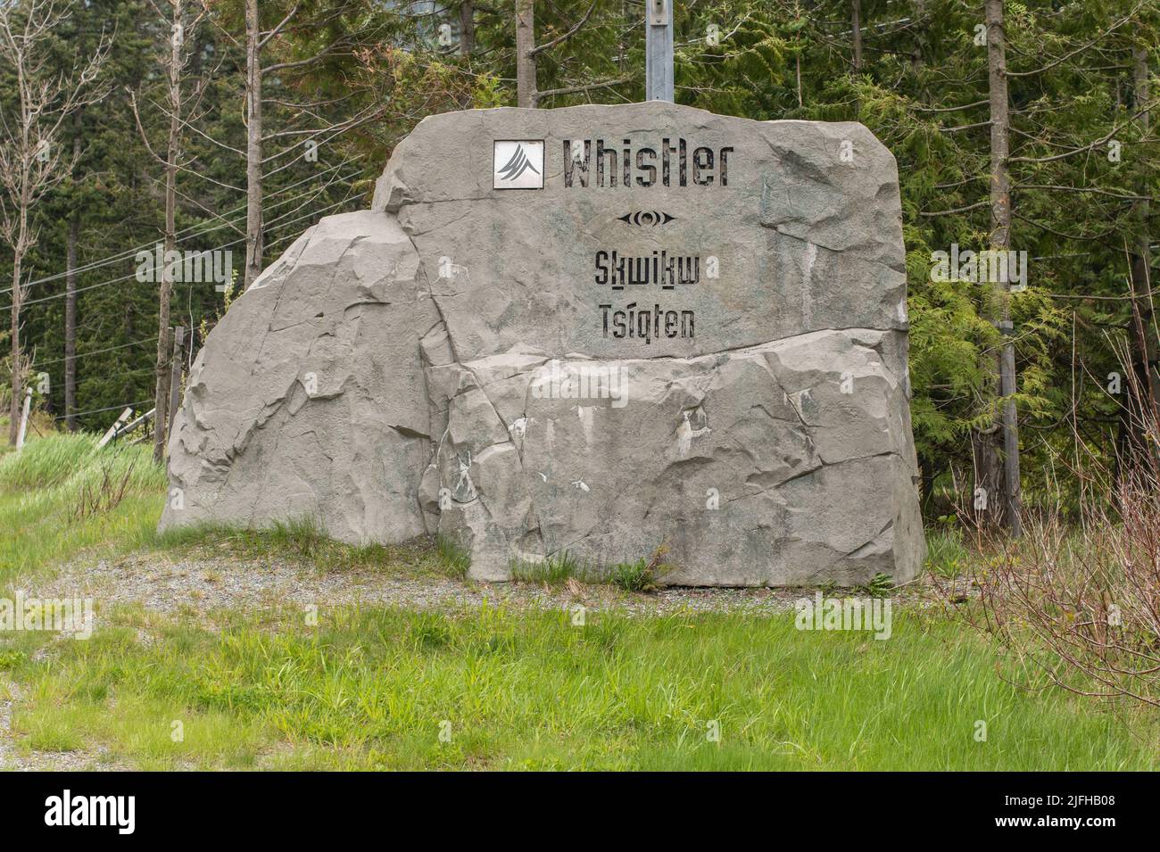 Welcome to Whistler sign, Whistler, British Columbia, Canada Stock ...