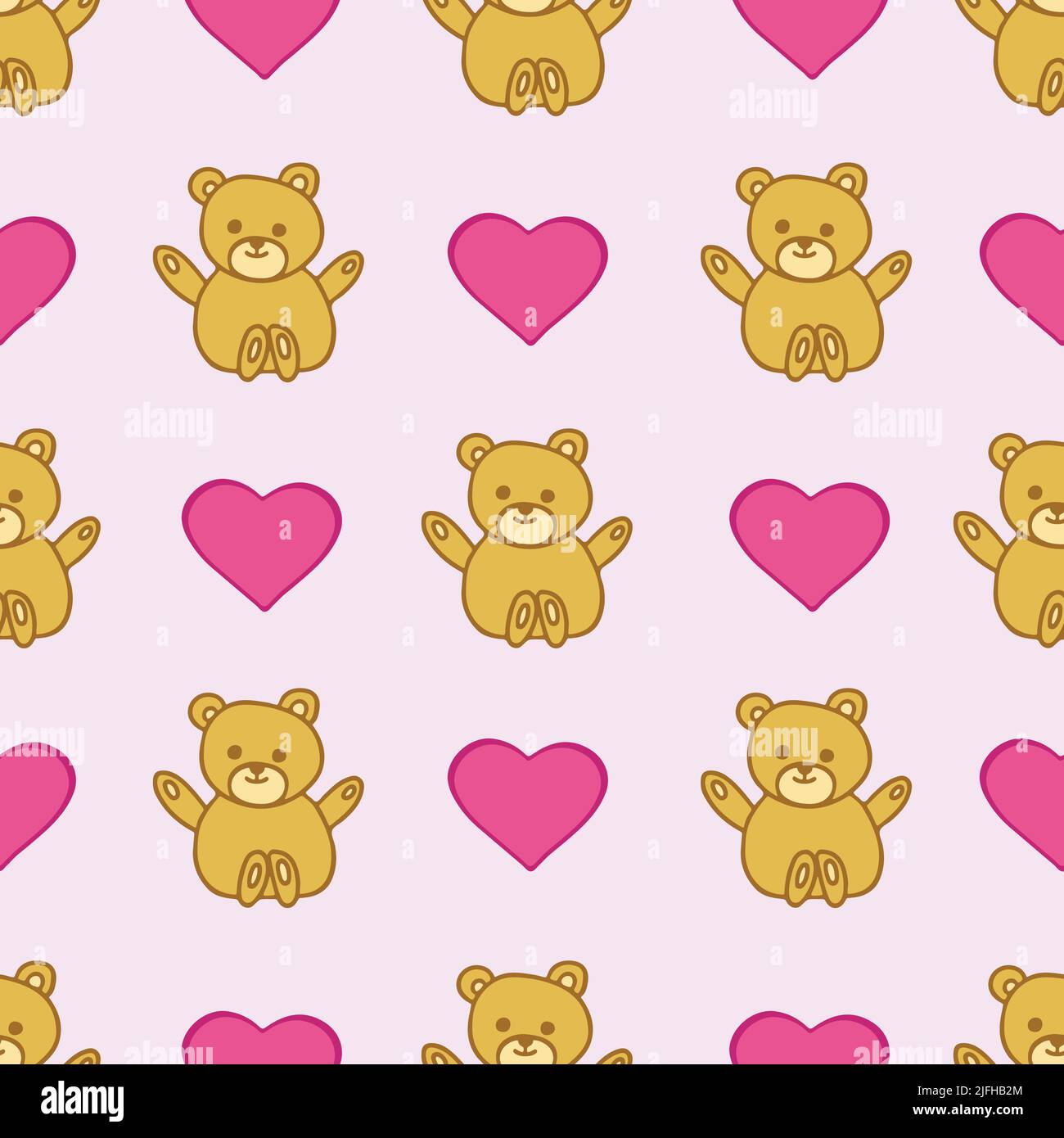 Teddy bear pink hearts Stock Vector Images - Alamy