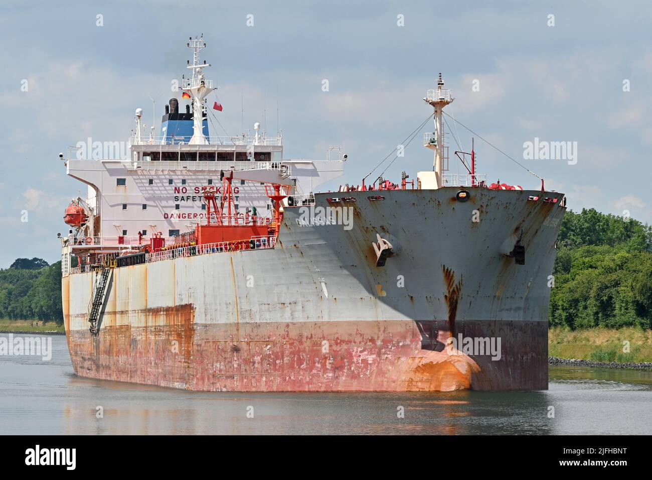 Chemical/Oil Products Tanker GALISSAS passing the Kiel Canal Stock ...