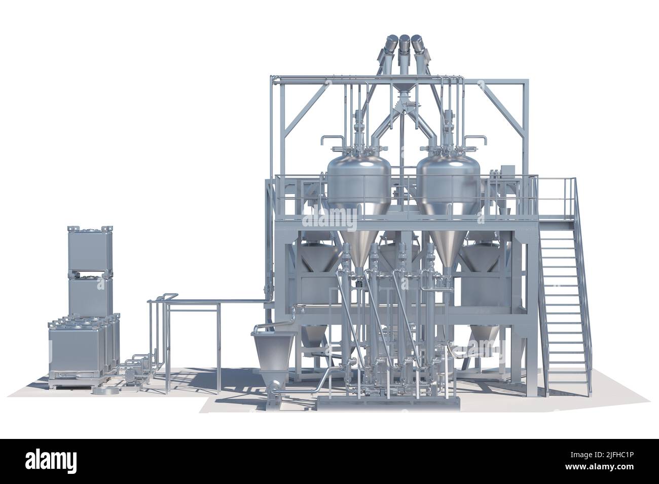 Flour industry structure isolated on white. 3d rendering Stock Photo ...