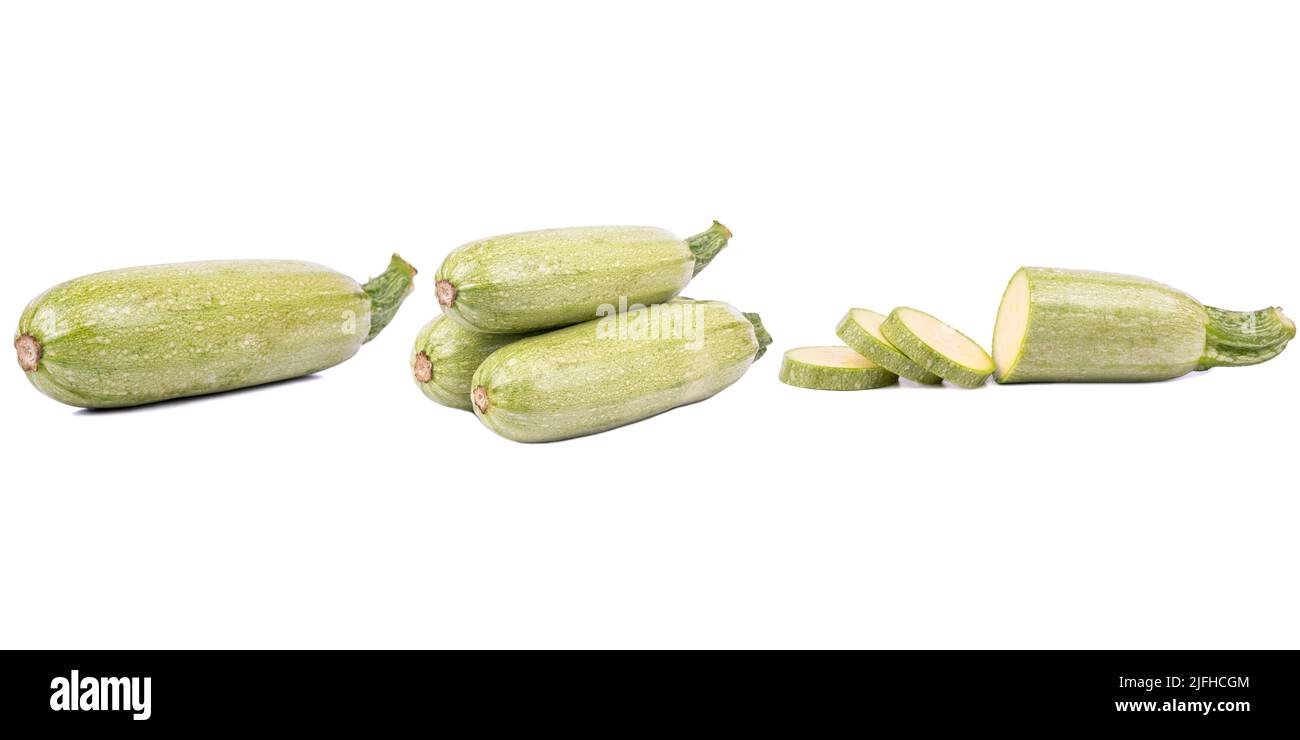 Fresh whole zucchini isolated on white background with clipping path ...