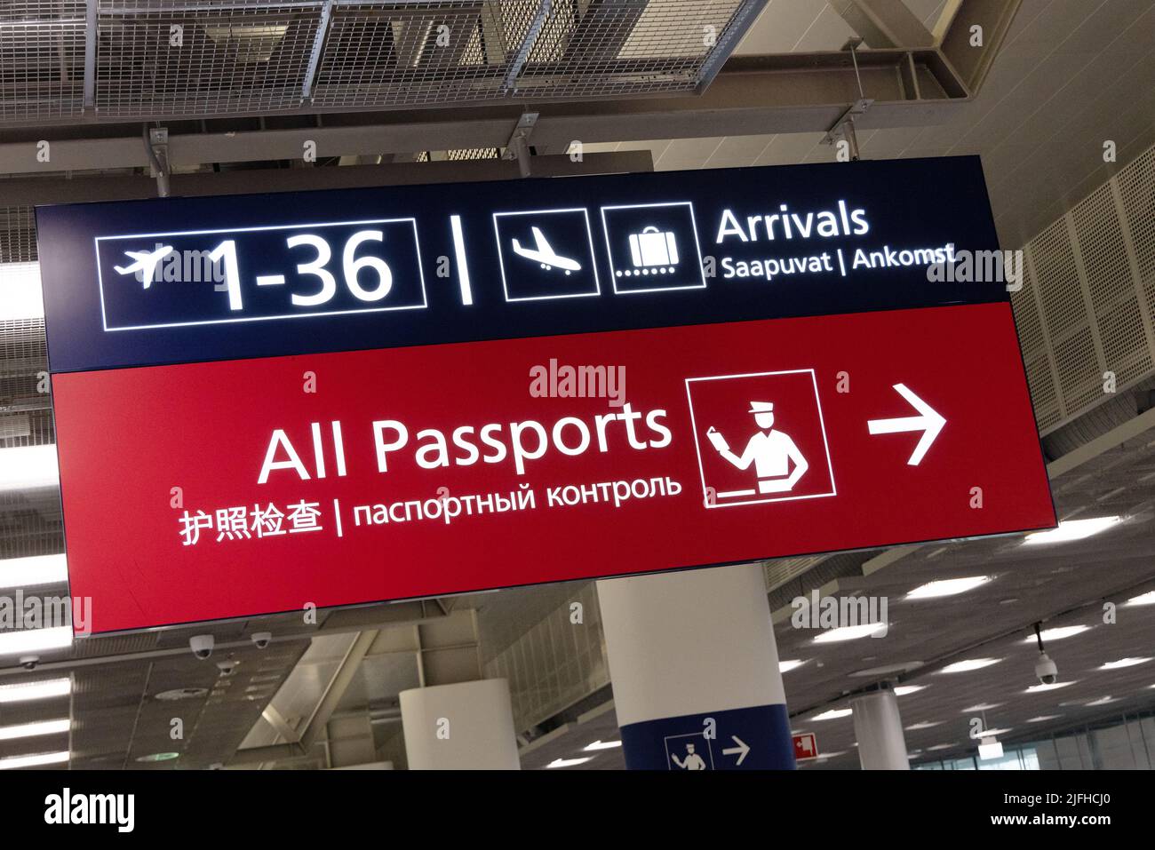 Passport Control sign airport. Sign to Passport Control, and Arrivals ...