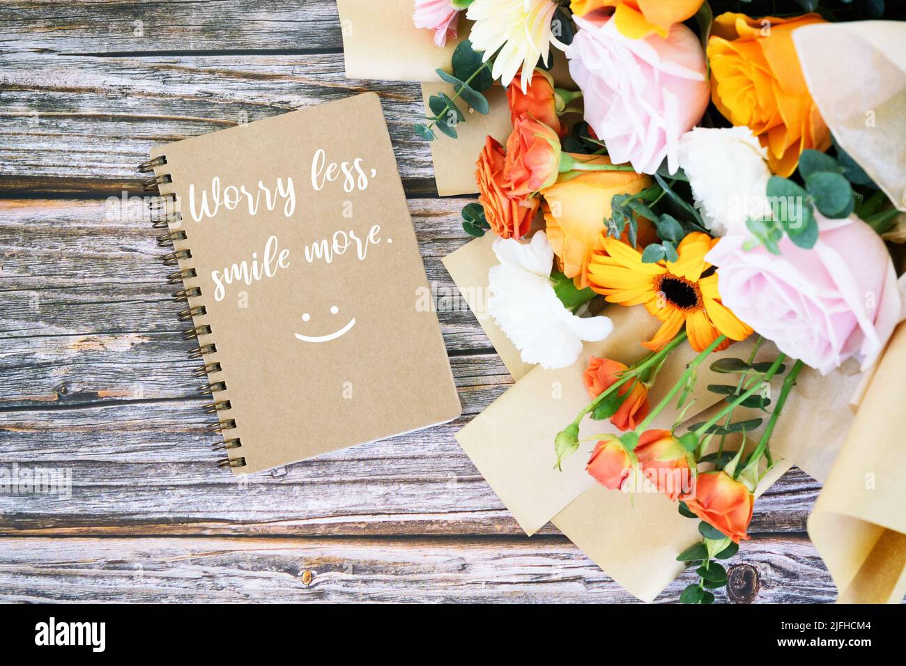 Smile more worry less hi-res stock photography and images - Alamy
