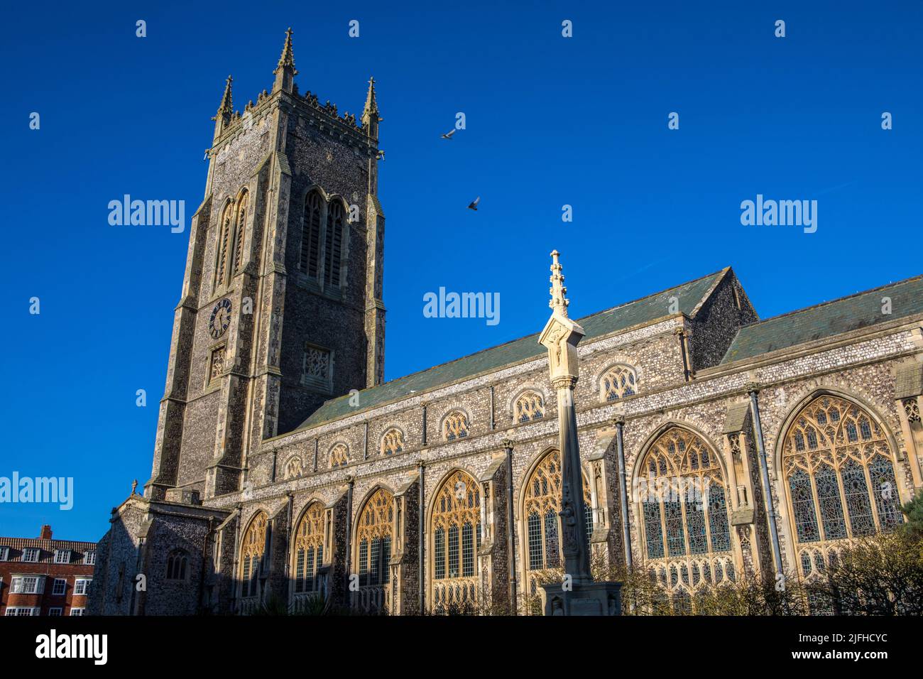 The magnificent Cromer Parish Church in the seaside town of Cromer in ...