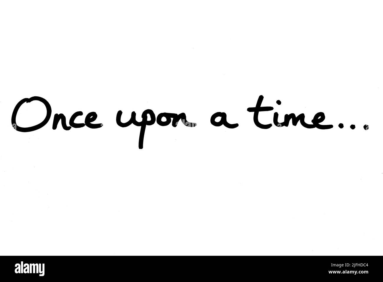 Once upon a time… handwritten on a white background Stock Photo - Alamy