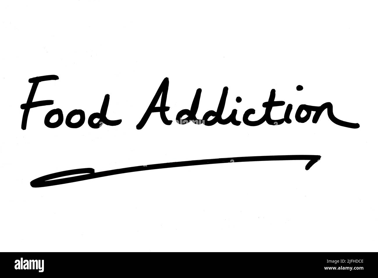 Food Addiction, handwritten on a white background Stock Photo - Alamy