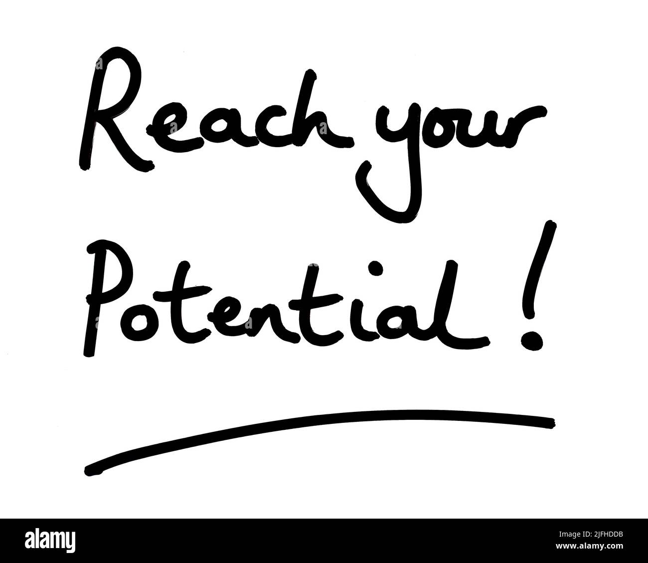 Reach your Potential! handwritten on a white background Stock Photo - Alamy