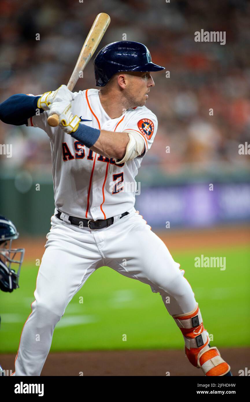 Houston Astros third baseman Alex Bregman (2) bats during the first ...