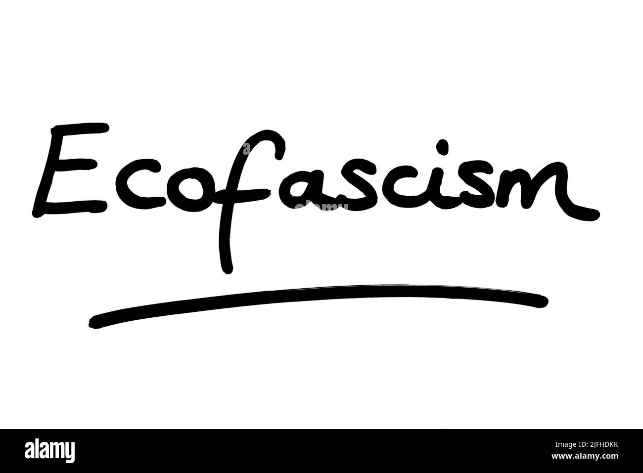 Ecofascism, handwritten on a white background Stock Photo - Alamy