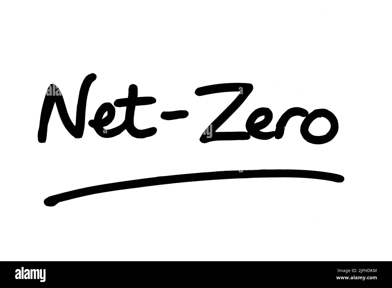 Net-Zero, handwritten on a white background Stock Photo - Alamy