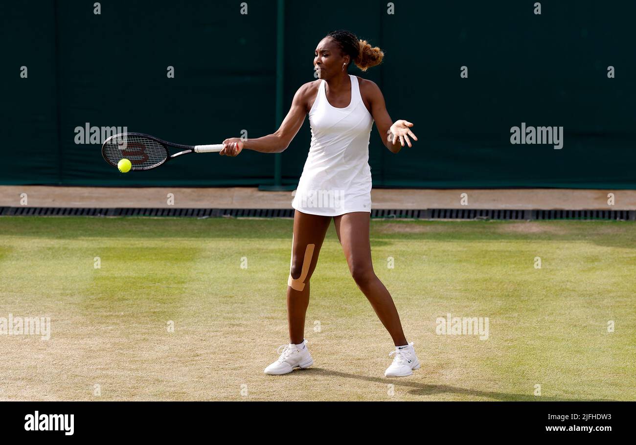 Venus Williams during their Mixed Doubles second round match with ...
