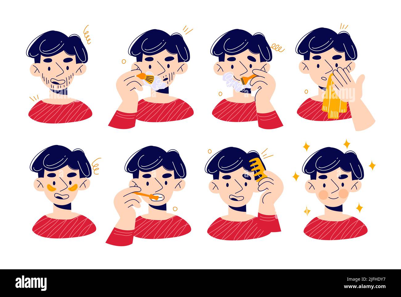 Boy shaving Stock Vector Images - Alamy