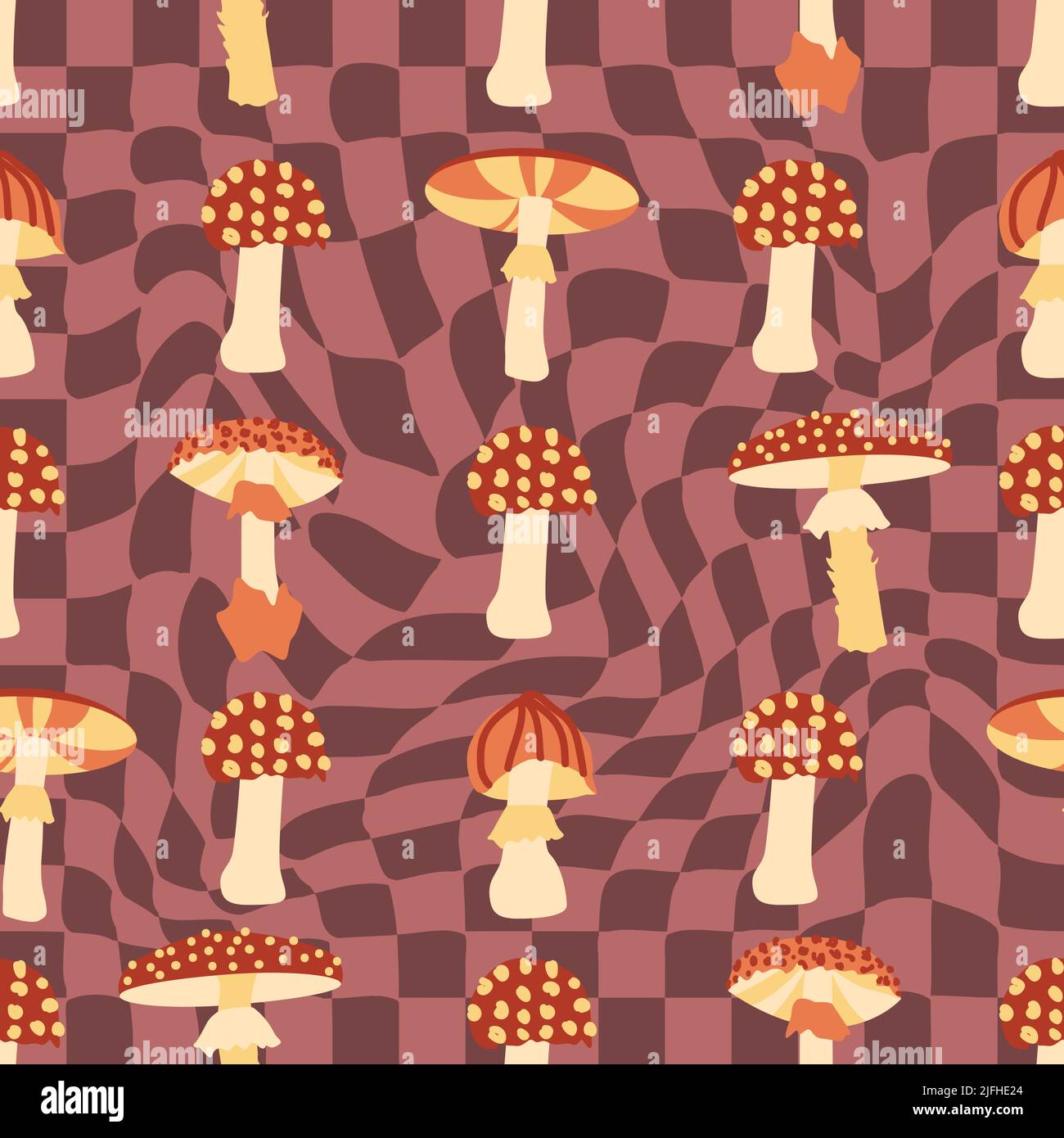 Magic psychedelic drug mushrooms seamless pattern. Psychedelic ...