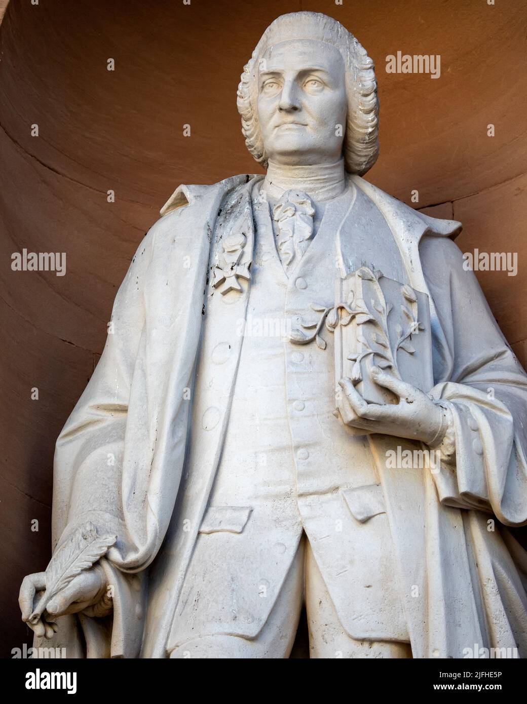 London, UK - March 8th 2022: Statue on the exterior of the Royal ...