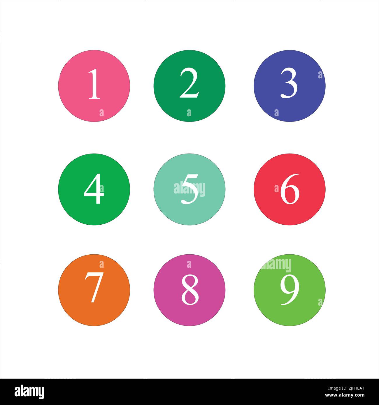 Numbers colourful set in normal style. Vector elements illustration ...