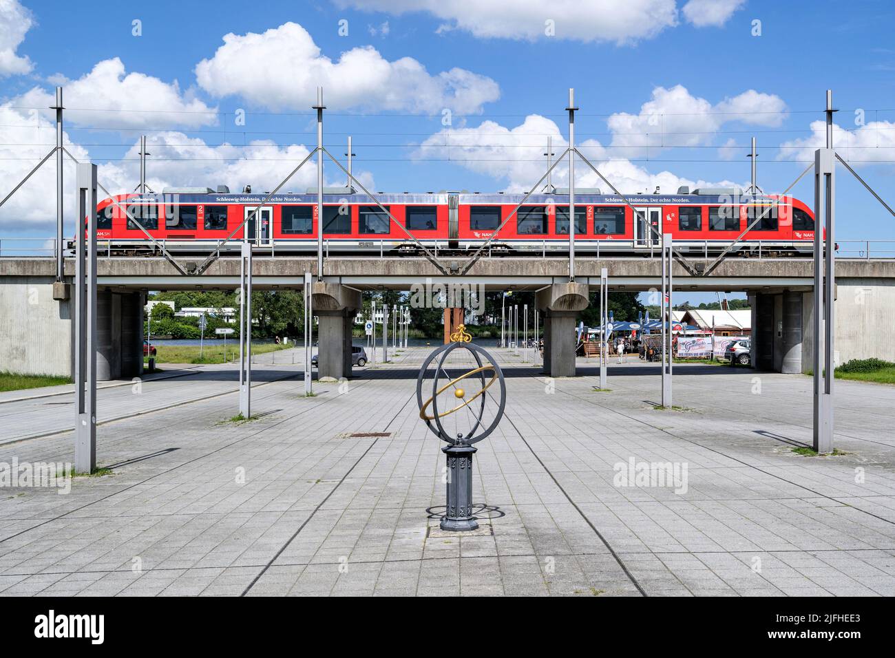 NAH.SH Alstom Coradia LINT 41 train on railway bridge Stock Photo - Alamy