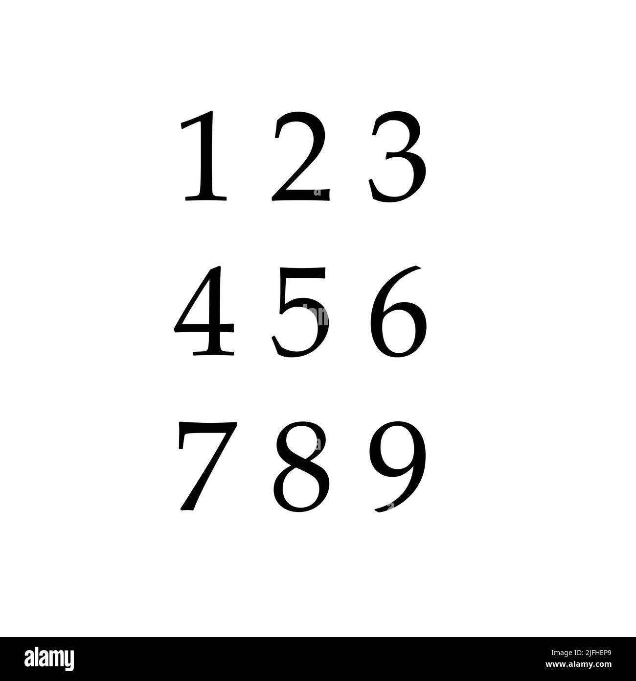 Numbers colourful set in normal style. Vector elements illustration ...