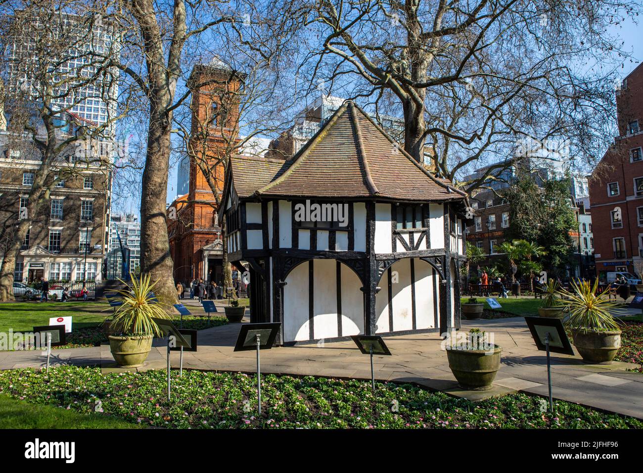 London, UK - March 8th 2022: A view of the beautiful Soho Square in ...