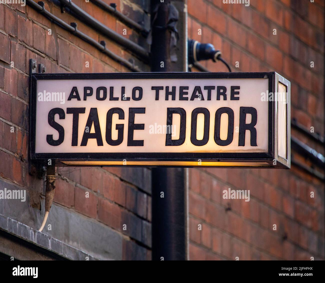 London, UK - March 8th 2022: Sign for the Apollo Theatre Stage Door in ...