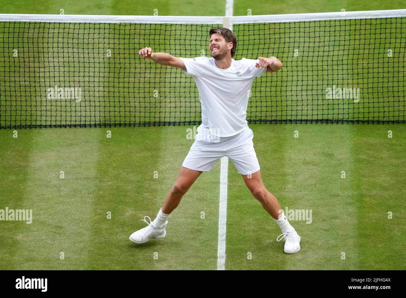 Cameron Norrie celebrates winning his Gentlemen's Singles fourth round ...