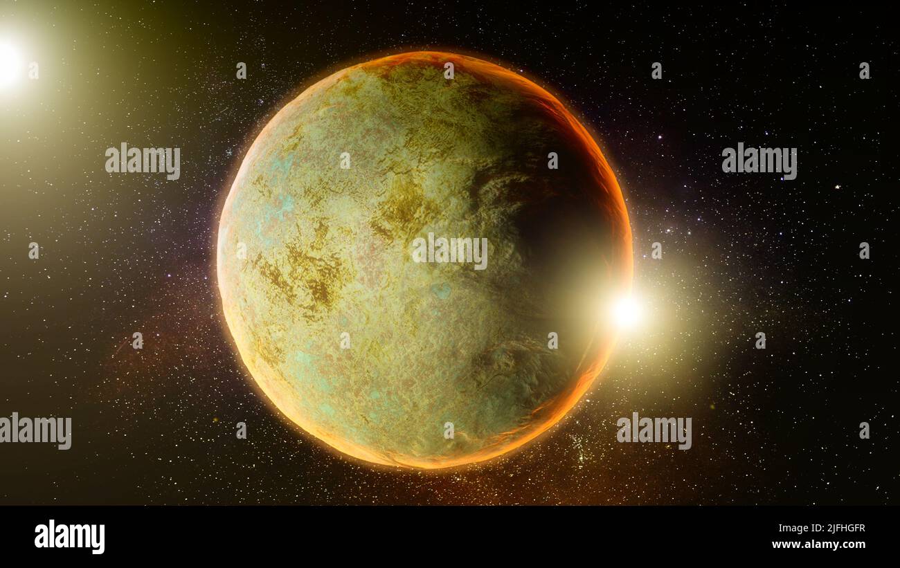 3d render. Imaginary fictional planet Stock Photo - Alamy