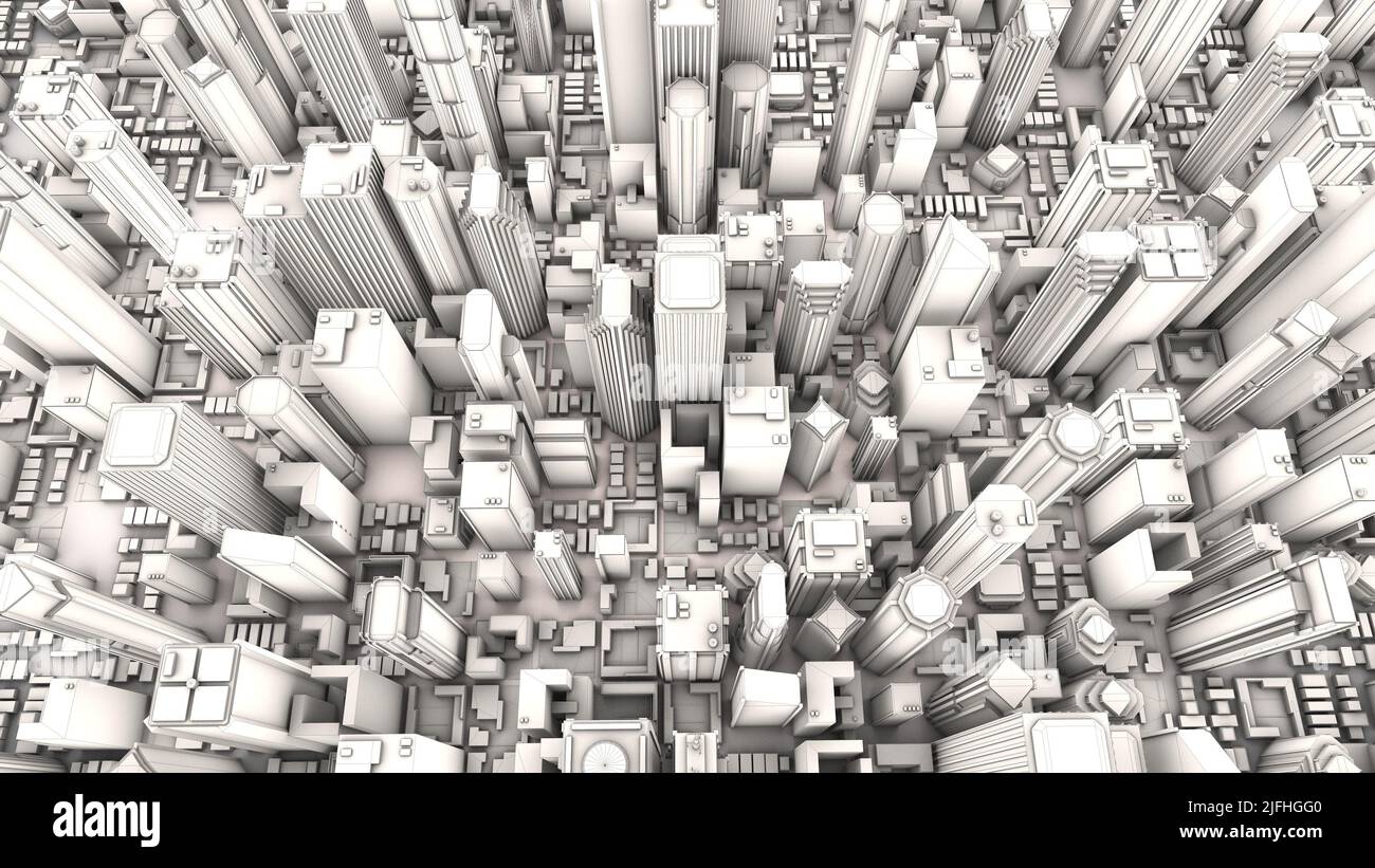 City background 3d render aerial hi-res stock photography and images ...