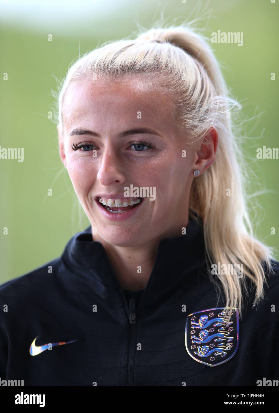 England's Chloe Kelly interviewed during a media session at St. George ...